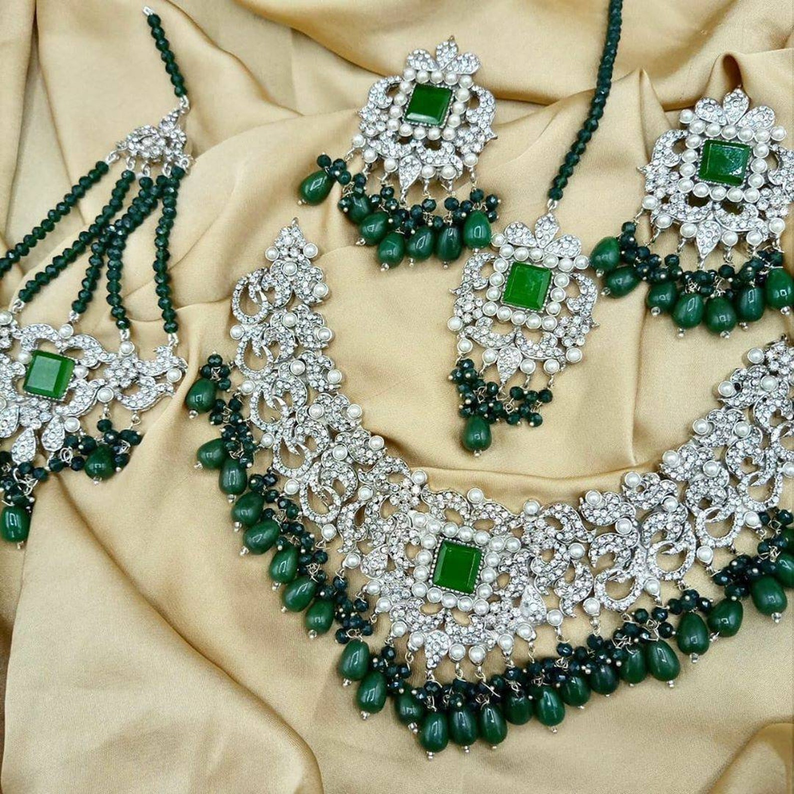 Bridal Jewelry Set Silver Set Pakistani Jewelry Setindian - Etsy