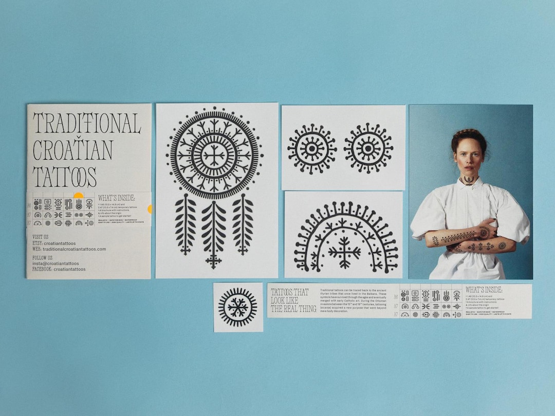 Traditional Croatian Realistic Temporary Tattoos / Ornament Tattoo ...