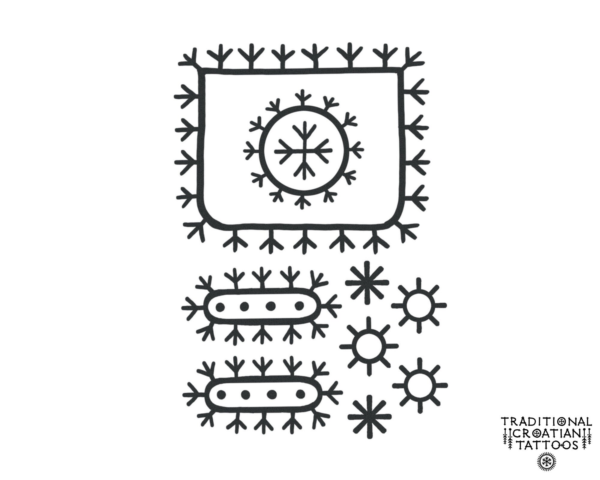 Traditional Croatian Realistic Temporary Tattoos / Ornament Tattoo ...