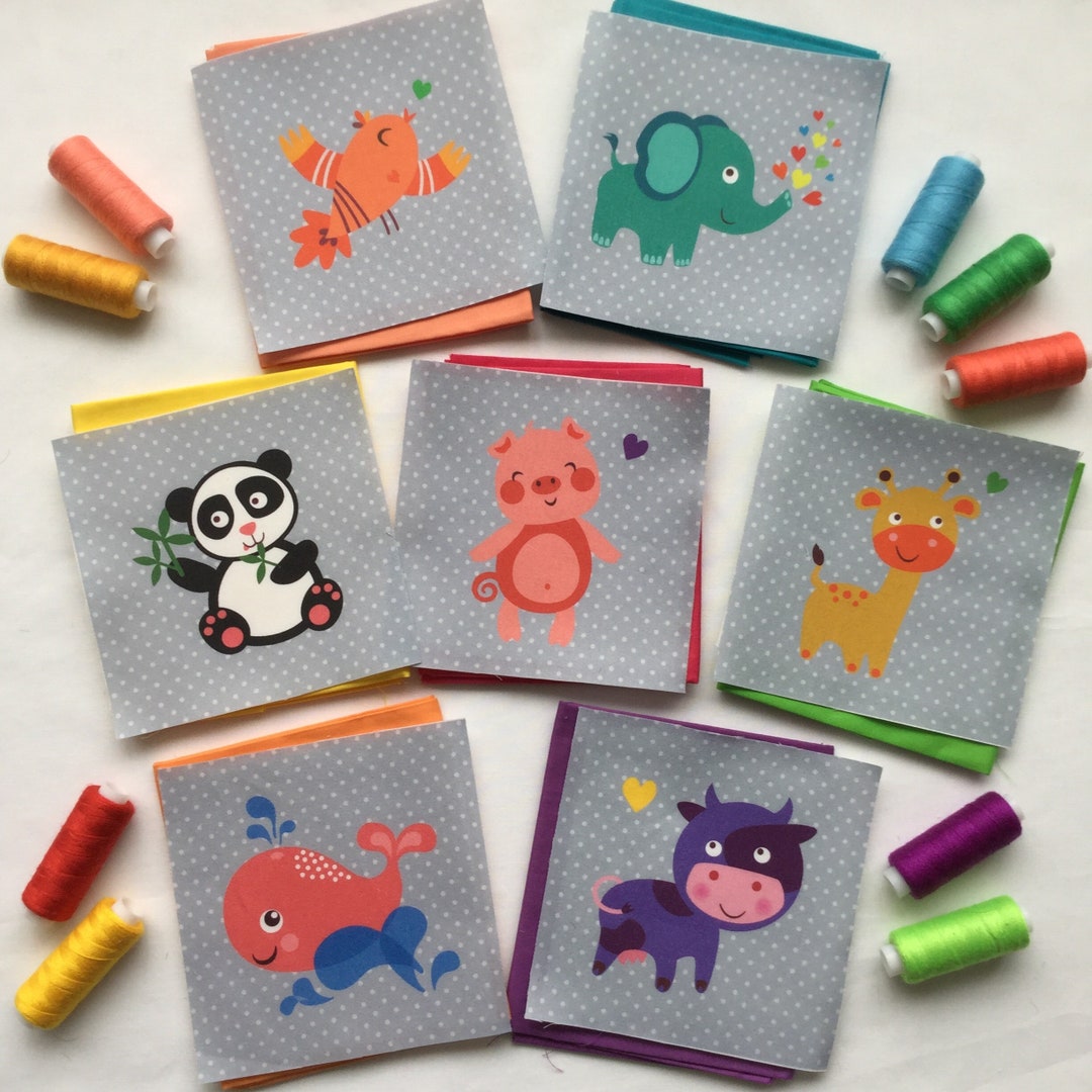 Animals Fabric Squares: 5" Charm Pack or Panel - Baby Quilt - 42 ...