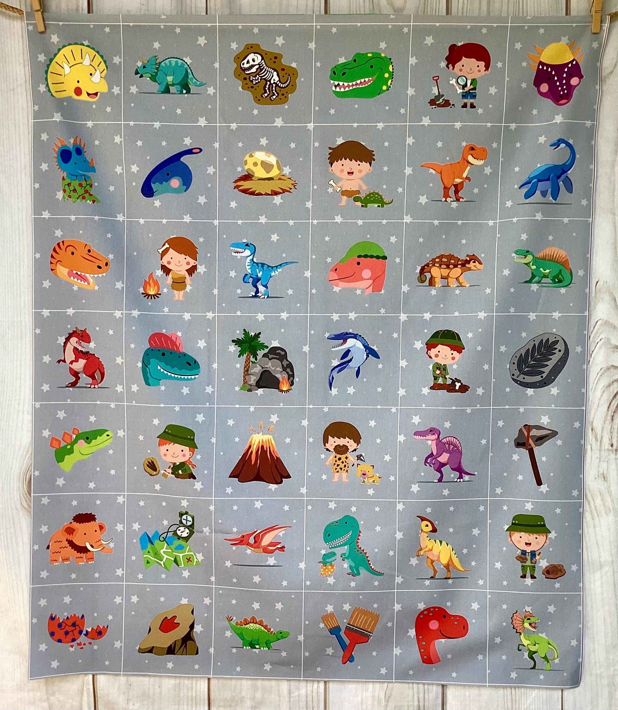 Dinosaur Fabric Squares: Prehistoric Quilt Charm Pack or Fabric Panel ...