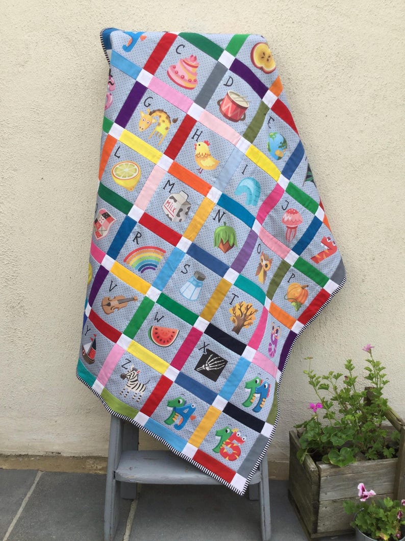 Alphabet and Numbers - 5-inch Fabric Squares - Charm Pack or Panel - 42 ...