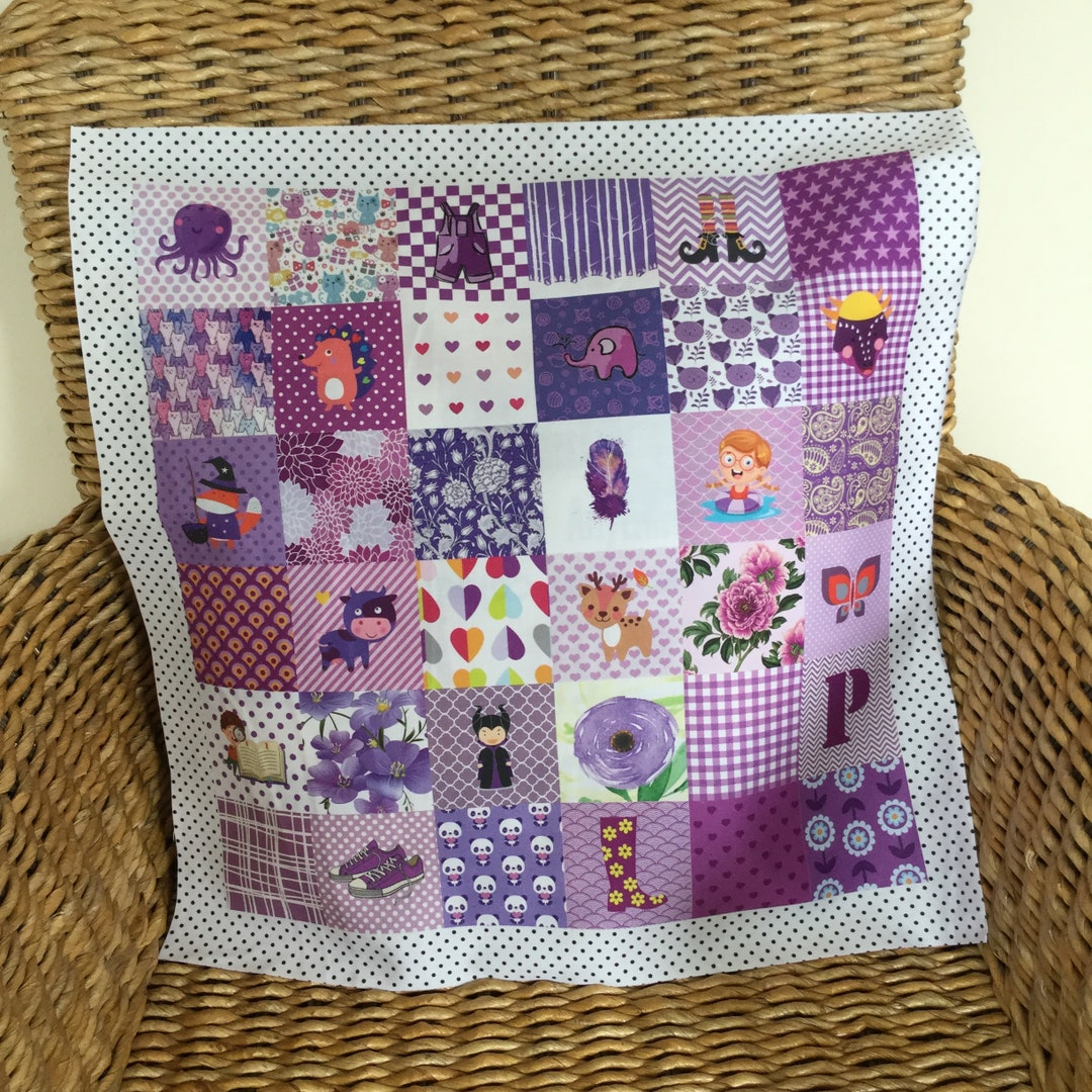 PURPLE 2.5 Squares Mini Charm Pack or Panel I Spy, Baby, Kids, Quilt ...