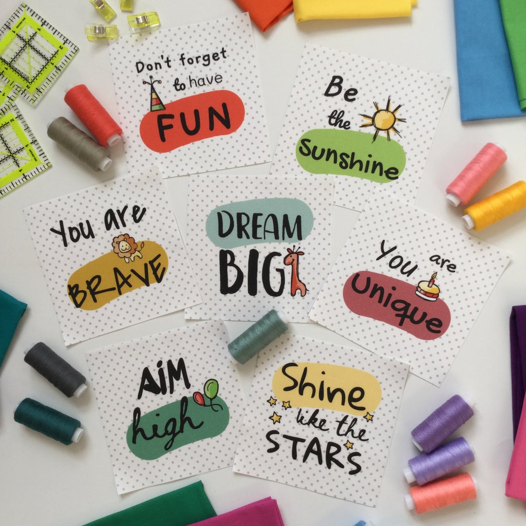 SUNSHINE - Kids Quotes Fabric Squares: 5" Charm Pack for Quilting (7 ...