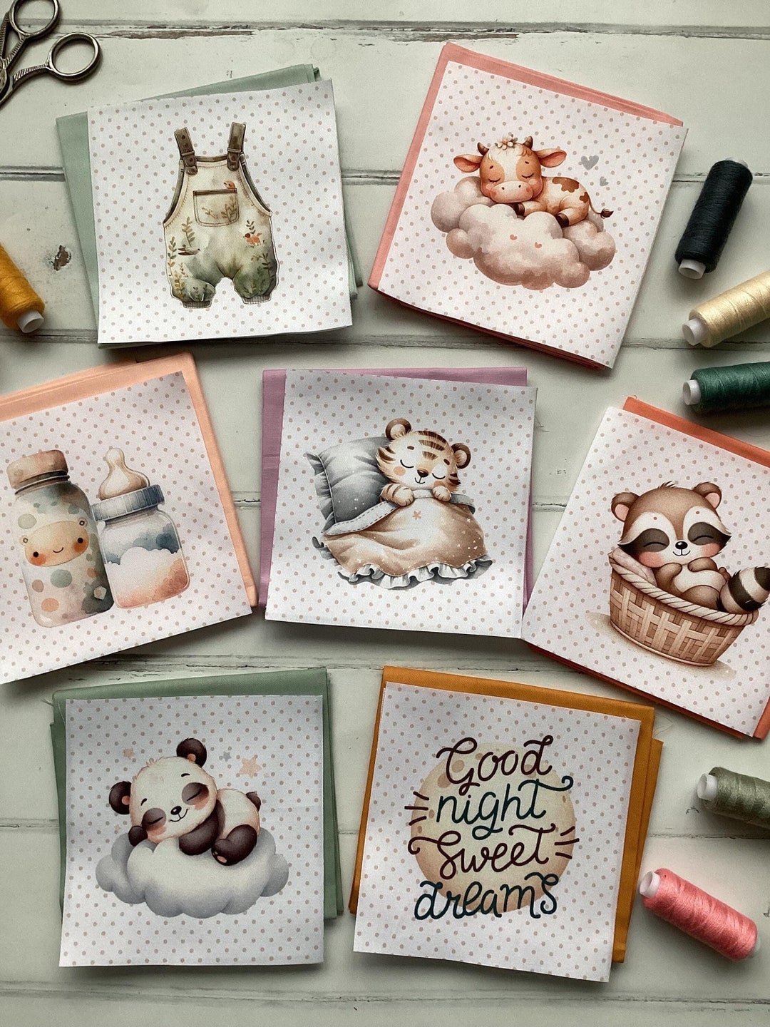 Beige/cream Animals Squares: 5" Charm Pack (42 Squares) or Panel ...