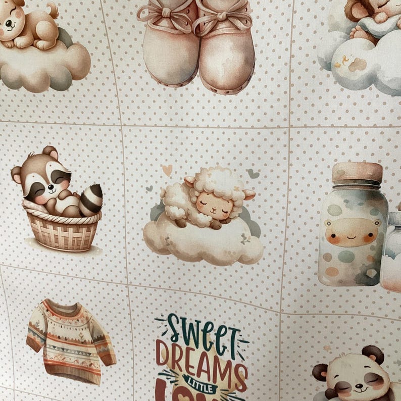 Beige/cream Animals Squares: 5" Charm Pack (42 Squares) or Panel ...