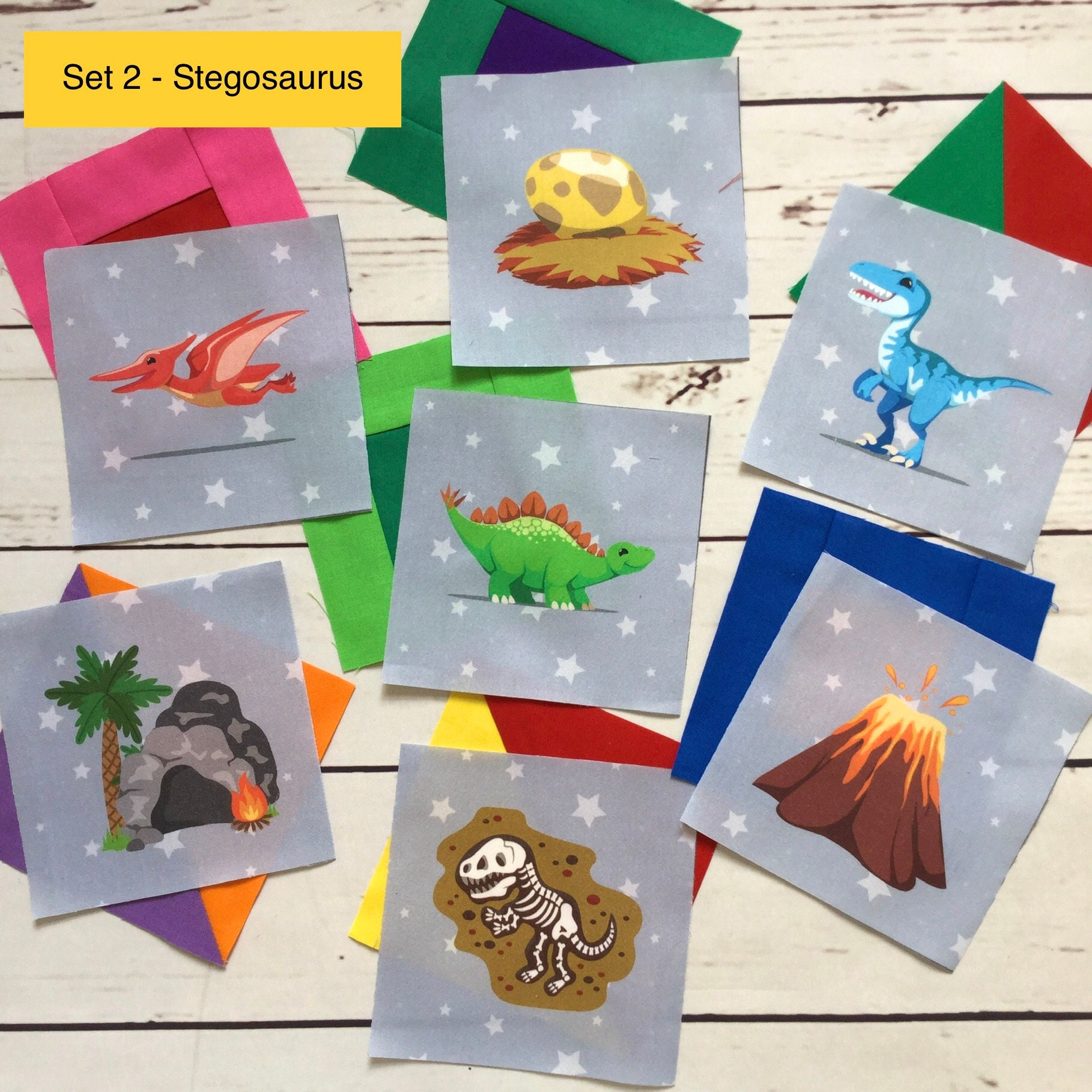 7sq DINOS 5 Fabric Charm Pack I Spy Baby Kids | Etsy