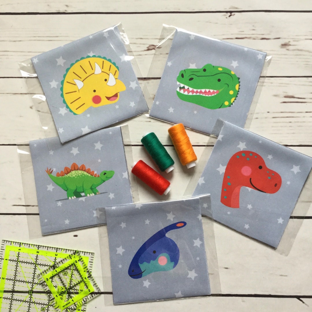 7sq DINOS 5 Fabric Charm Pack I Spy, Baby, Kids, Quilt, Blanket, Quiet ...