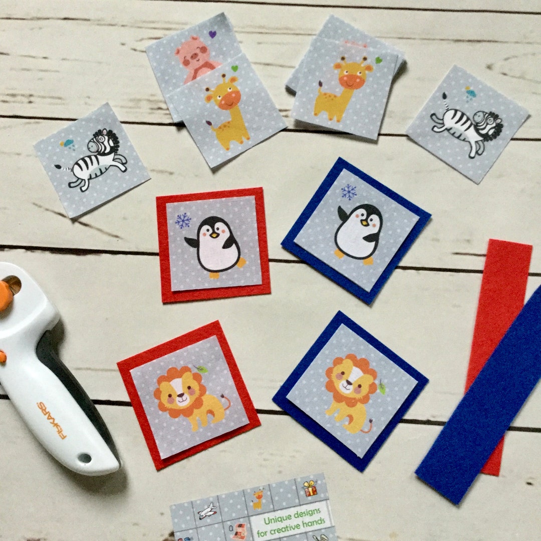 Animals - 2.5” - Memory Cards Kit - 20 Squares - DIY, Travel, I Spy ...