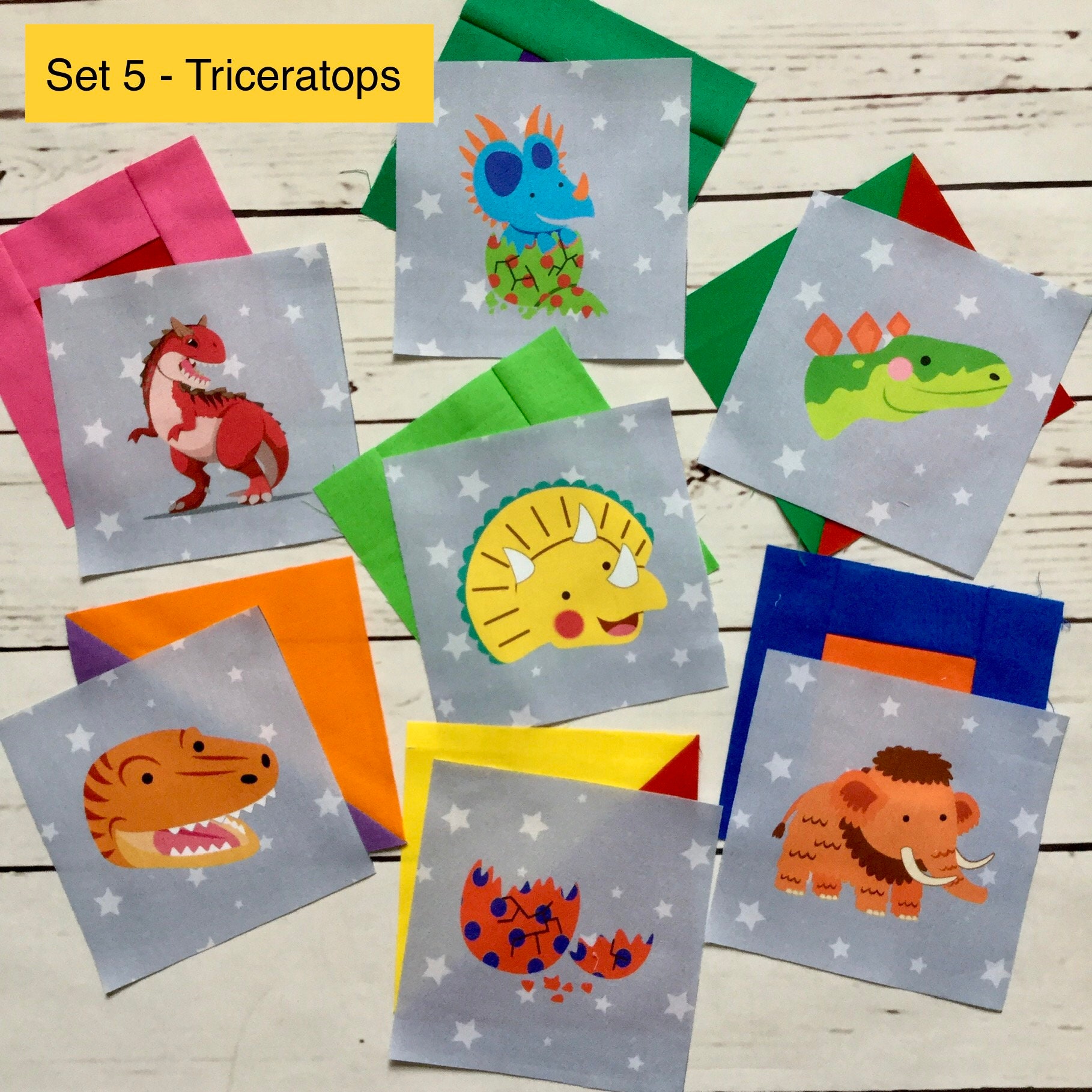 7sq DINOS 5 Fabric Charm Pack I Spy Baby Kids | Etsy