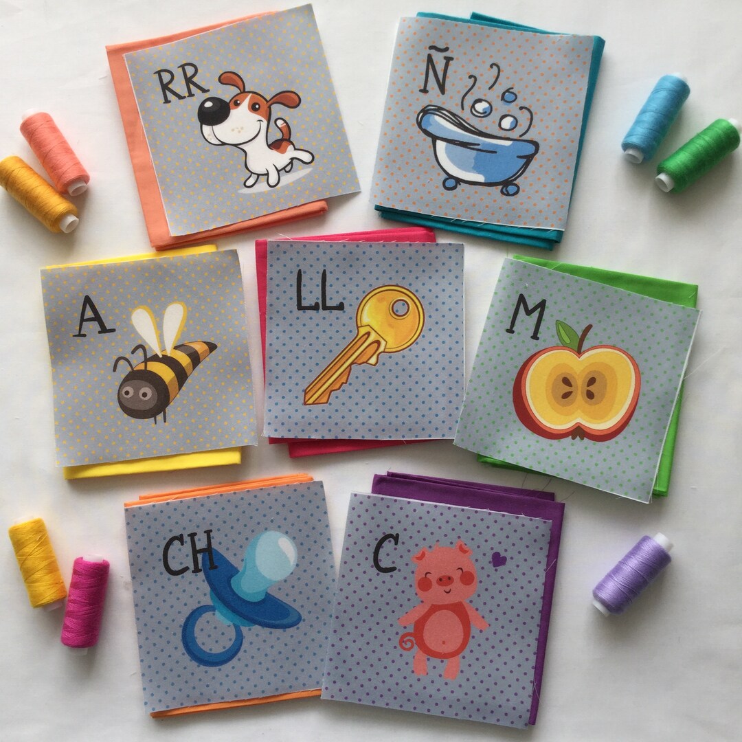 ALFABETO Y NUMEROS ESPAÑOL - 42 Sq - 5”- Charm Pack or Panel - Fabric ...