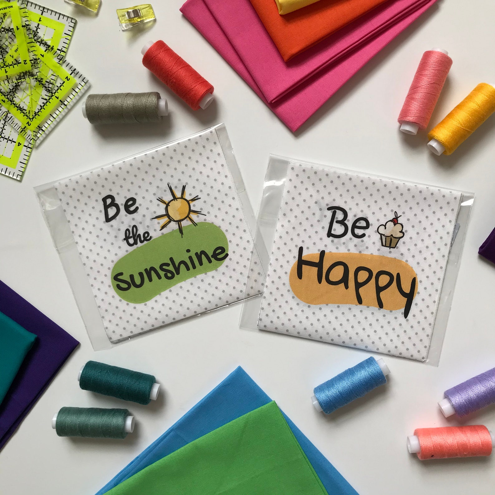 Lalikul HAPPY 7 Sq 5 Quotes Charm Pack Fabric - Etsy UK
