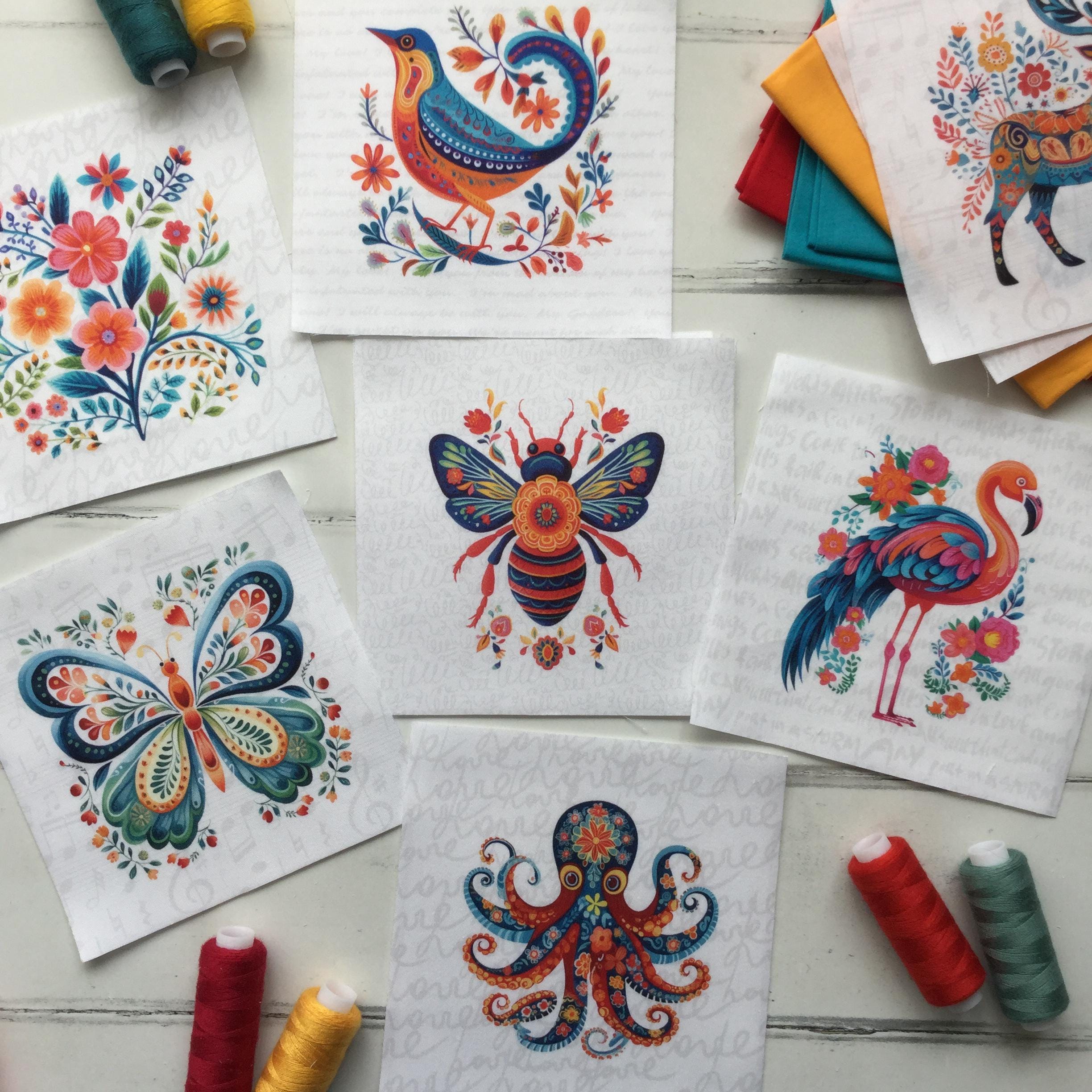 Folk Art Fabric Squares: Charm Pack (5” Squares) or Panel - 42 ...