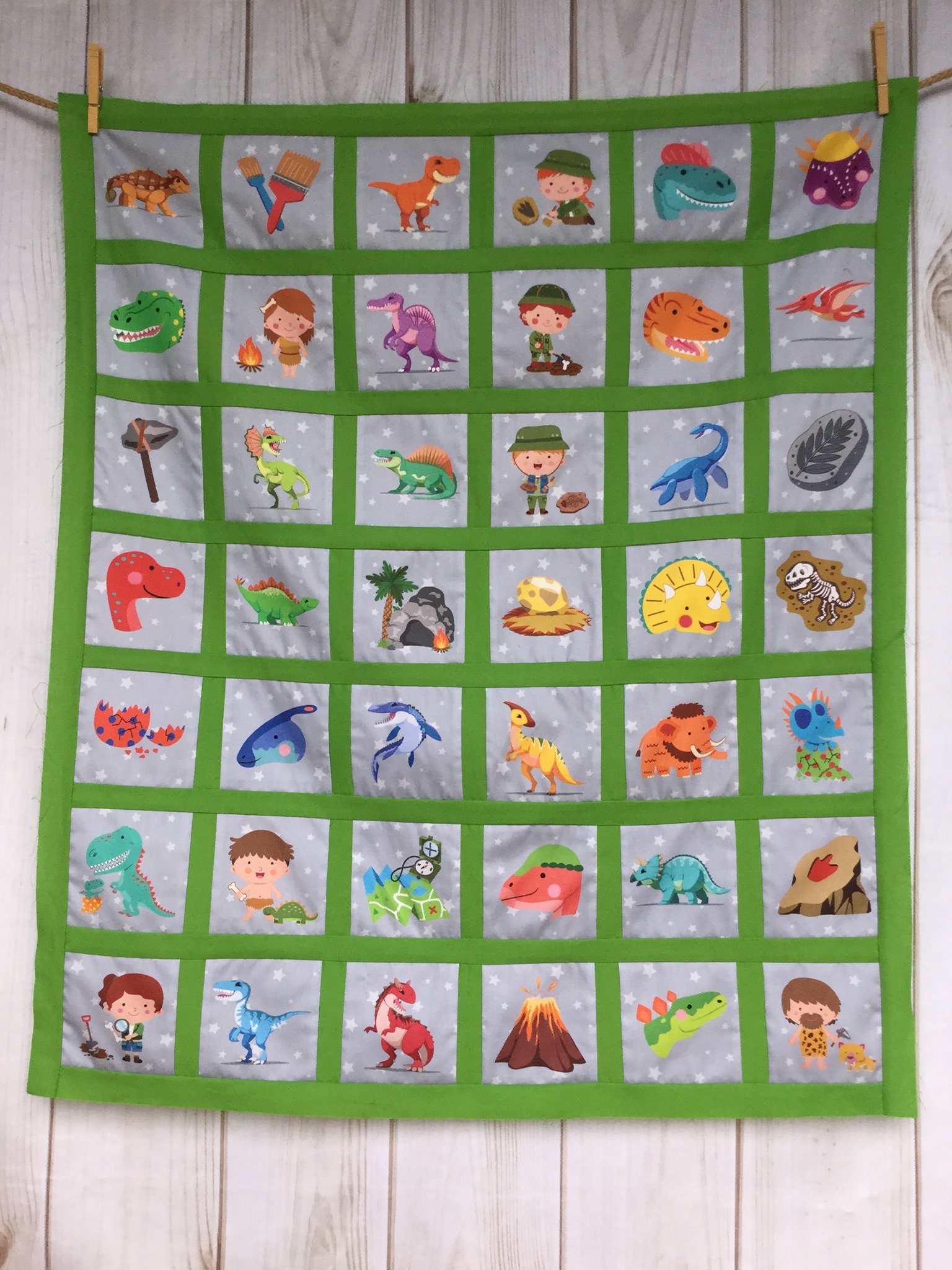 Dinosaur Fabric Squares: Prehistoric Quilt Charm Pack or Fabric Panel ...