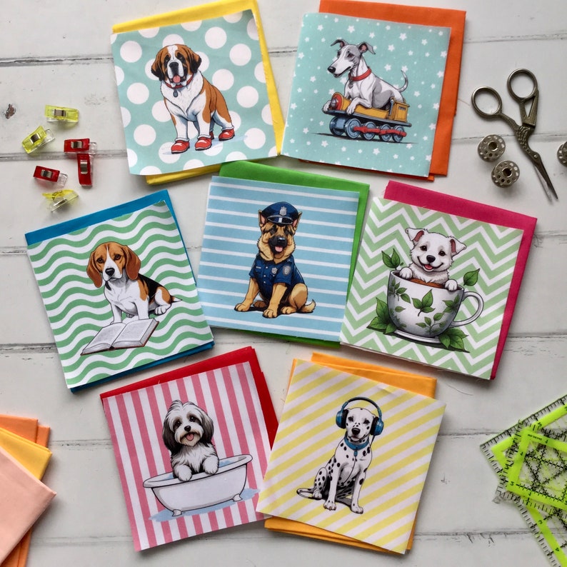 Dog Fabric Squares - 5" Charm Pack (42 Different Dogs) or Panel - I Spy ...