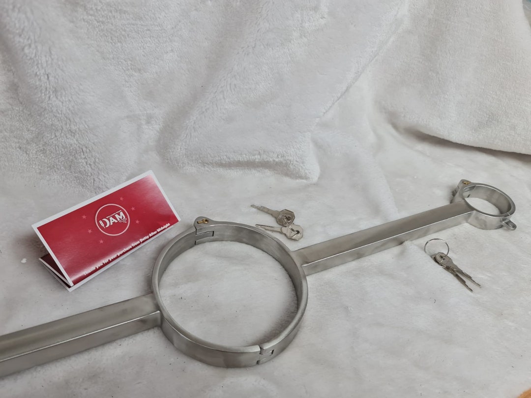 Stainless Steel Straight Bar Neck Collar Wrist Restraints Locking ...