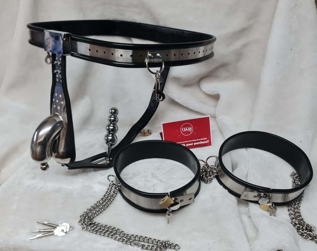 Full Male Chastity Belt Device Stainless & Thigh Bands Kit, Mature - Etsy