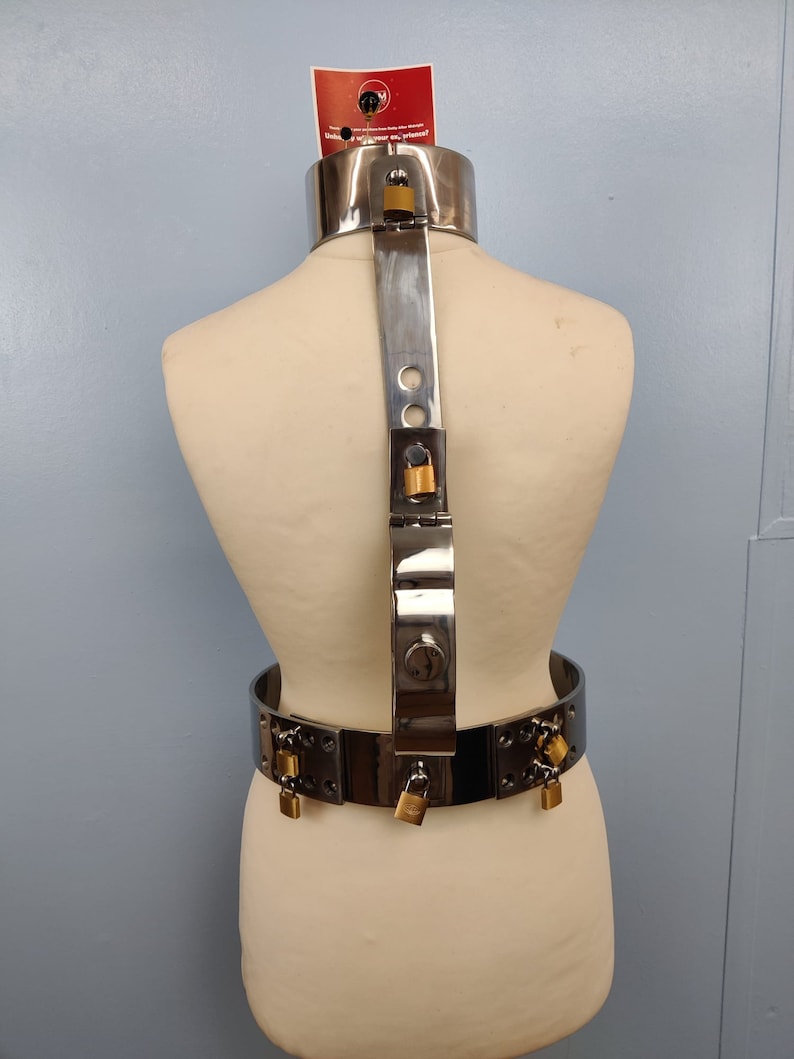 Stainless Steel Neck Wrist Waist Cuffs Mobile Bondage Etsy Ireland