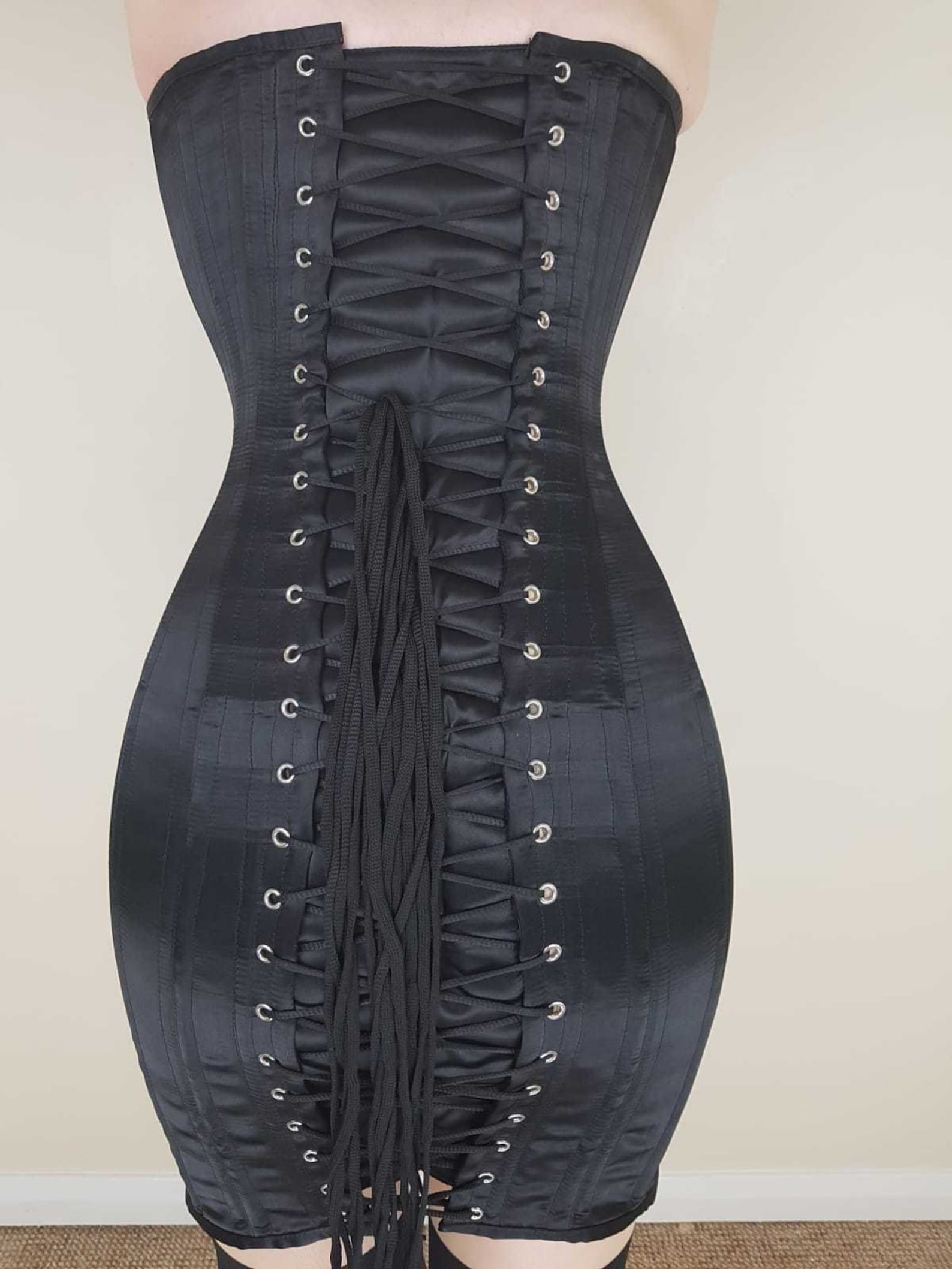 Hobble Corset Dress Tight Lacing Steel Bones Overbust Pvc Etsy