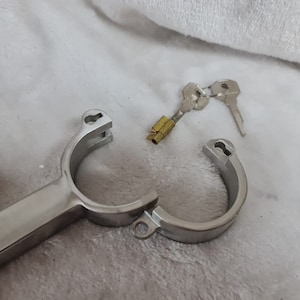 Stainless Steel Straight Bar Neck Collar Wrist Restraints Locking ...