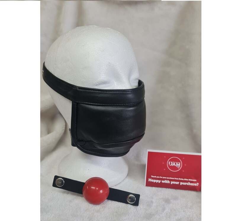 Real Leather Mask Ball Gag Mature - Etsy
