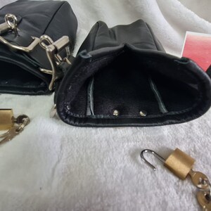 Real Leather Bondage Padded Locking Mitts black for Puppy Play, Bondage ...