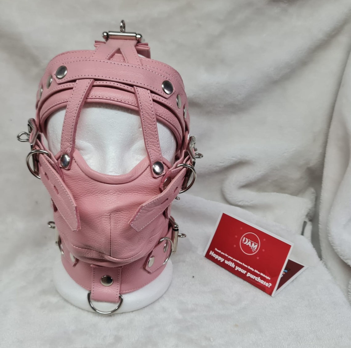 Pink Leather Padded Muzzle Gag With Posture Collar With 3 D - Etsy