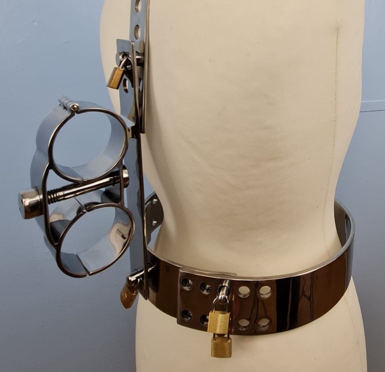 Stainless steel Neck Wrist Waist cuffs mobile bondage - Etsy 日本