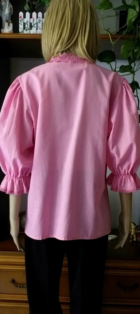 Vintage Prairie blouse with lace/Austrian Tyrolean Fo… - Gem