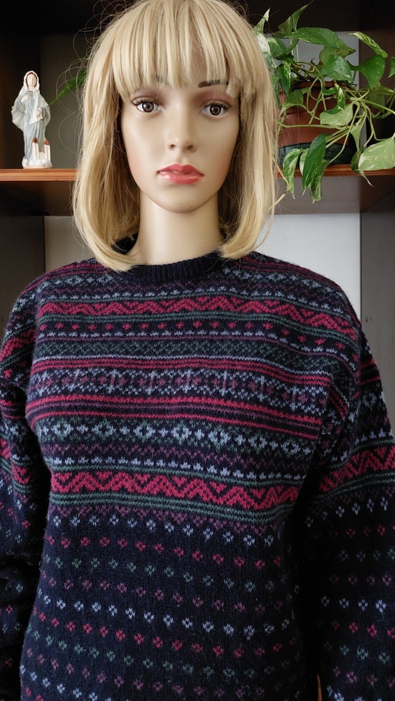 Laura Ashley vintage 100% Shetland wool sweater tunic… - Gem