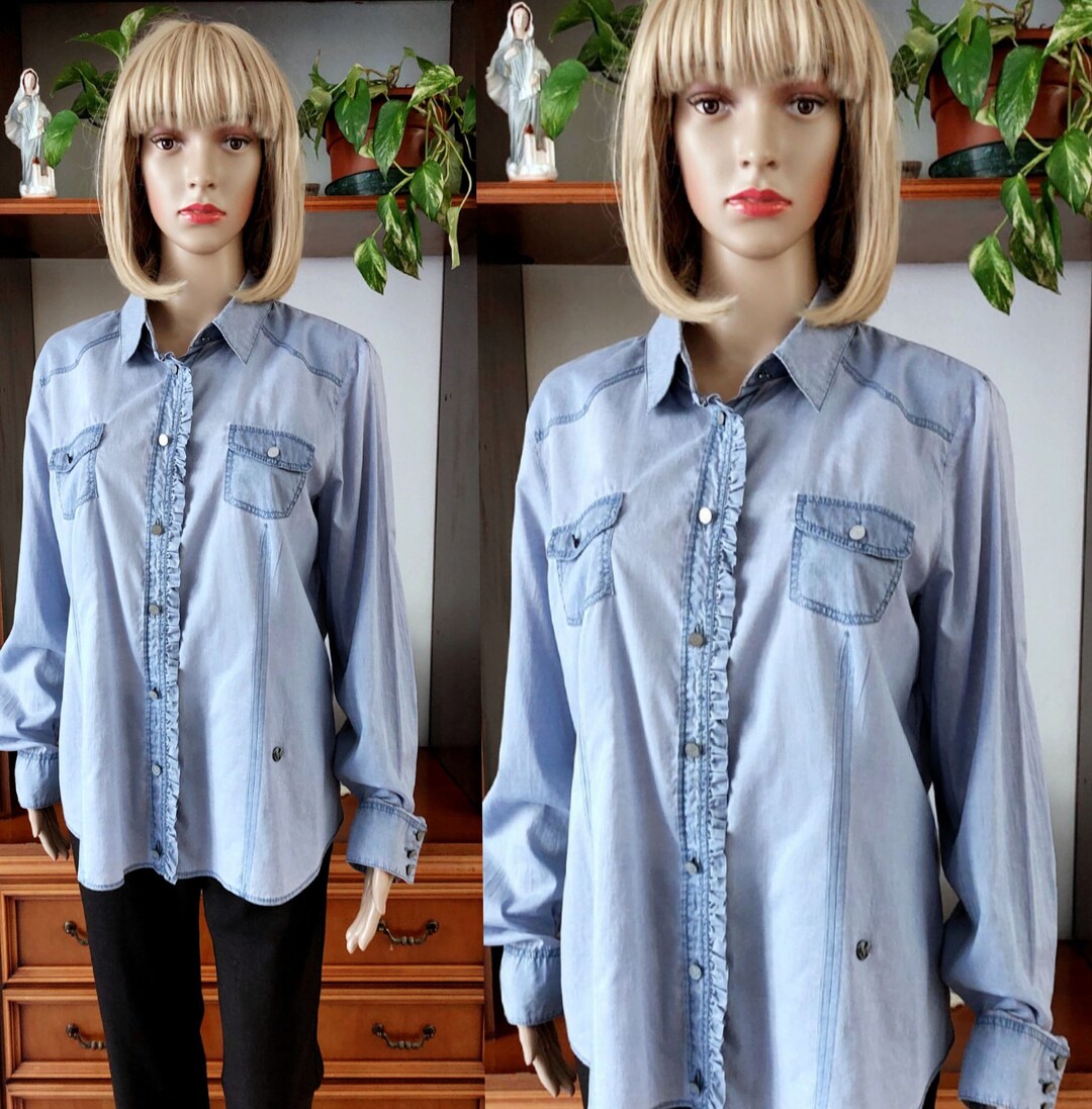 Max Mara MARELLA Sport Denim Shirt for Women/women's Blue Cotton Long ...