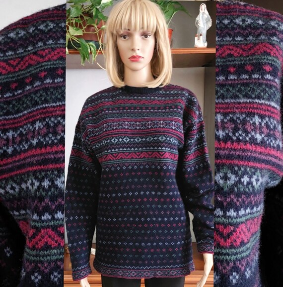 Laura Ashley vintage 100% Shetland wool sweater tunic… - Gem