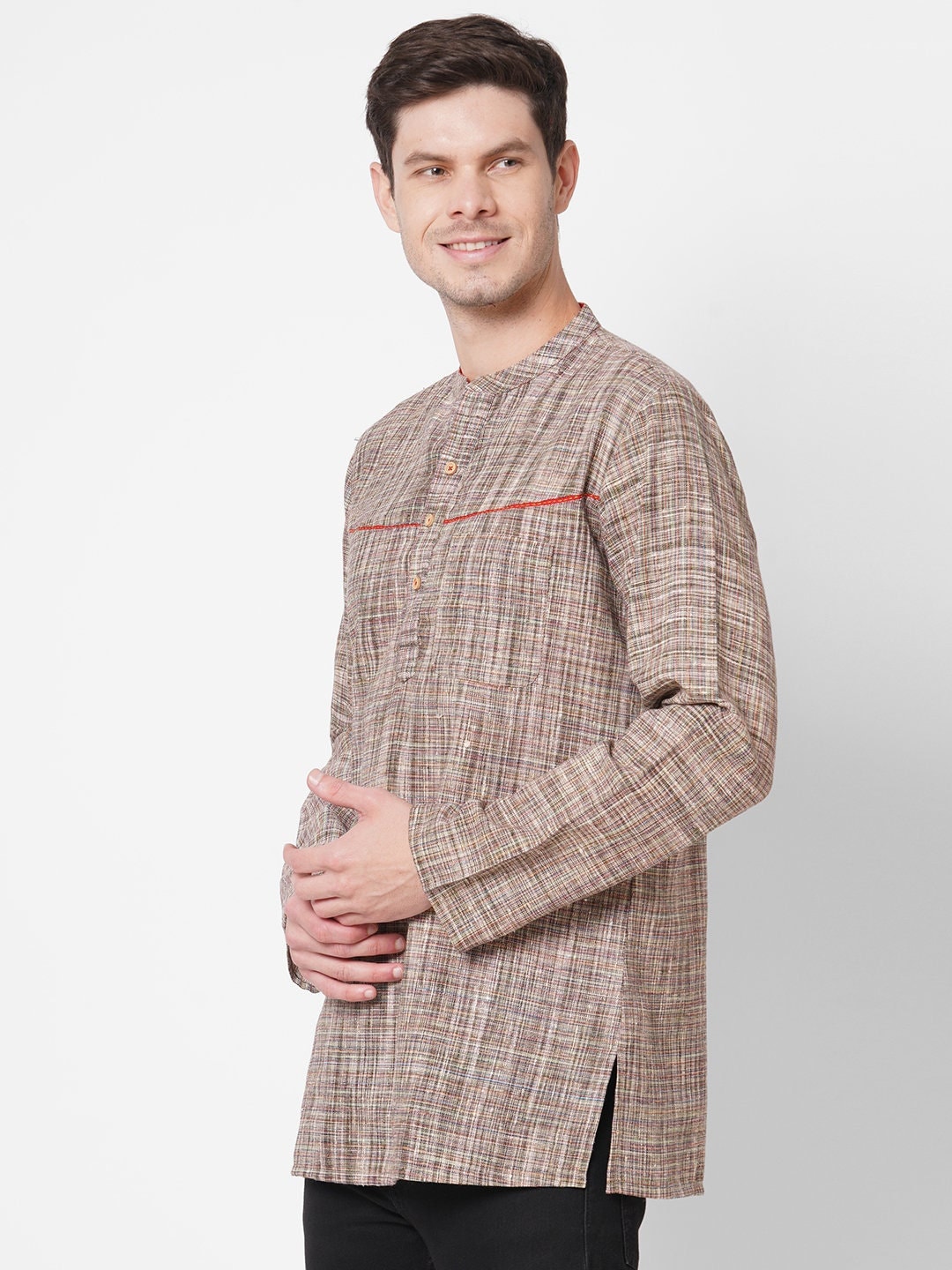 Indian Khadi Multi Color Thread Hand Loom Weave Cotton Men - Etsy