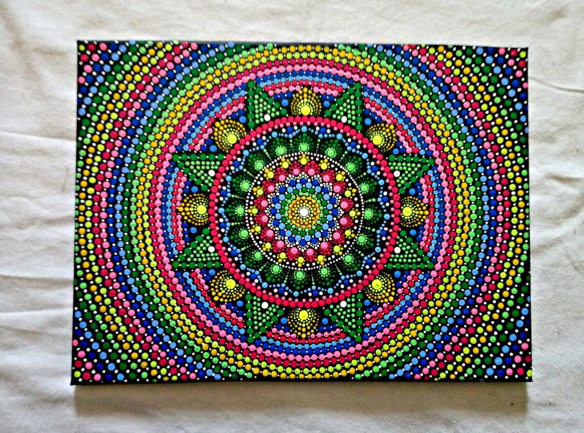 Dotted Mandala Painting, Dot Mandala Painting, Mandala Art, Mandala ...
