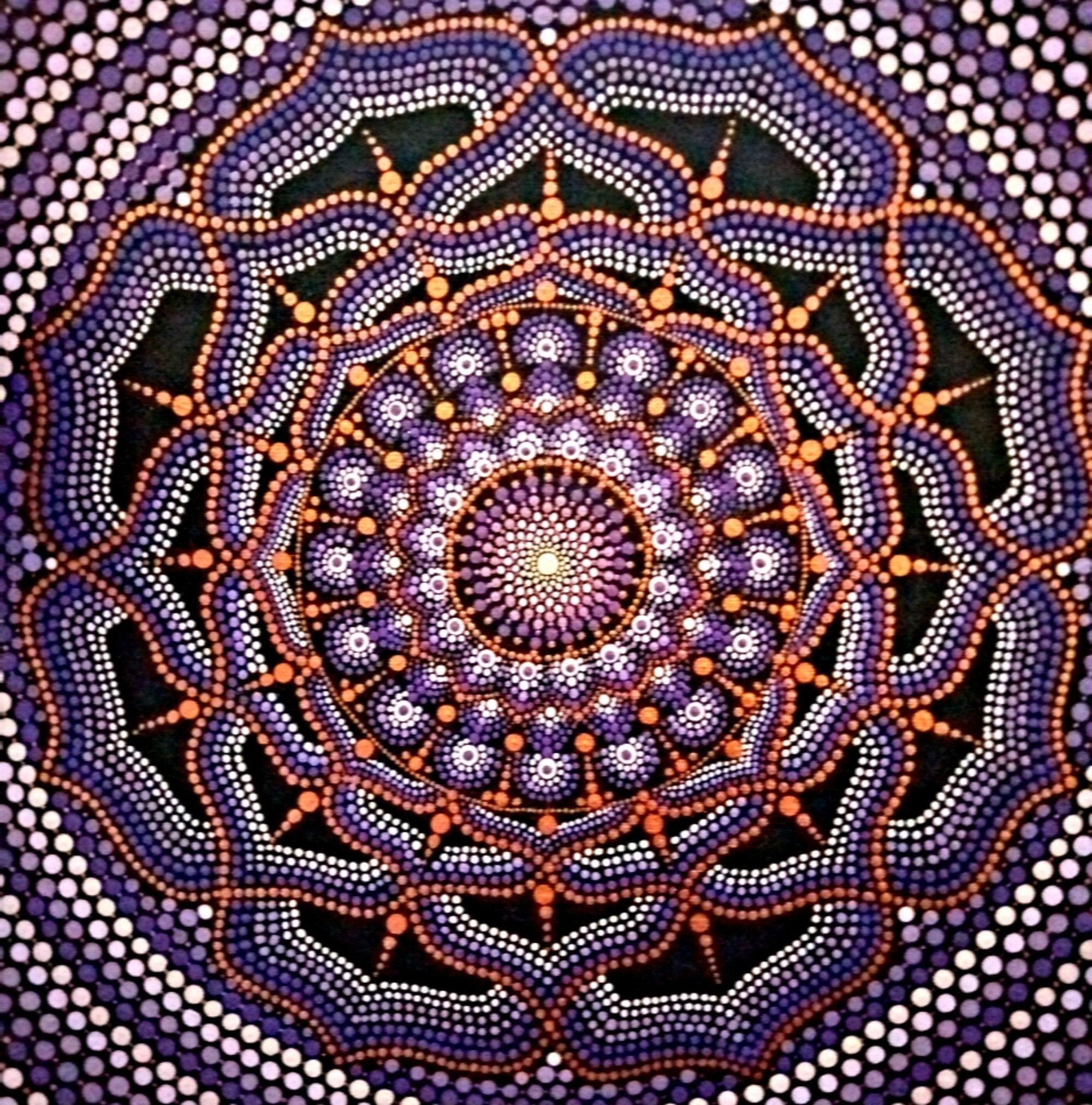 Dotted Mandala Painting, Dot Mandala, Mandala Painting, Purple Mandala ...
