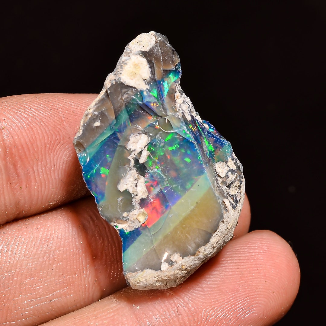 35.70 Ct, Natural Black Opal Rough, Black Opal Crystals, Black Opal Raw ...
