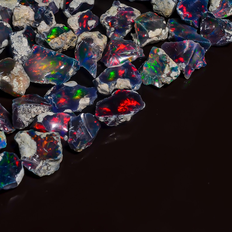 Natural Black Opal Rough, Black Opal Raw, Black Opal Rough, Red Fire ...