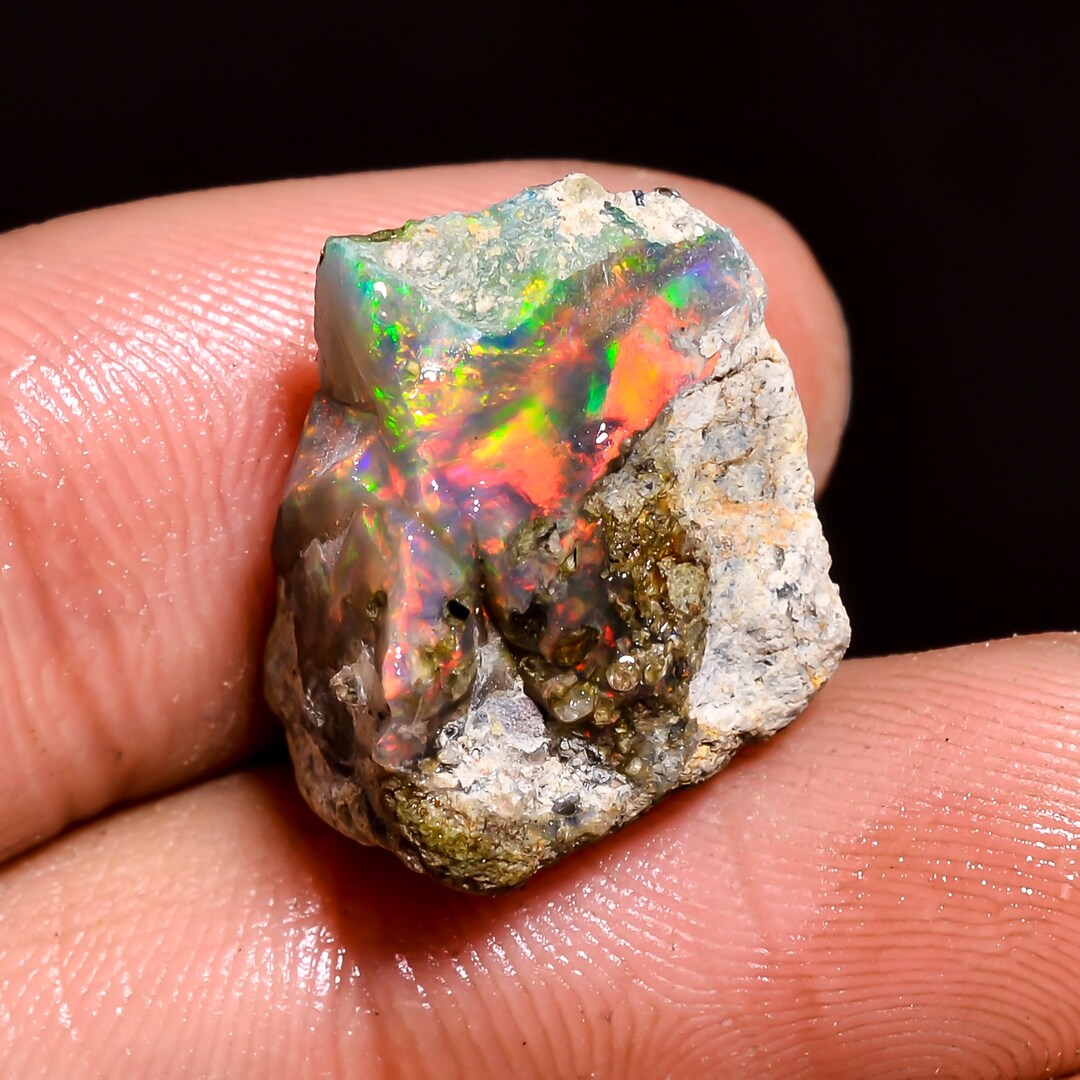 11.45 Ct, Top Quality Black Ethiopian Opal Rough, Black Welo Opal ...