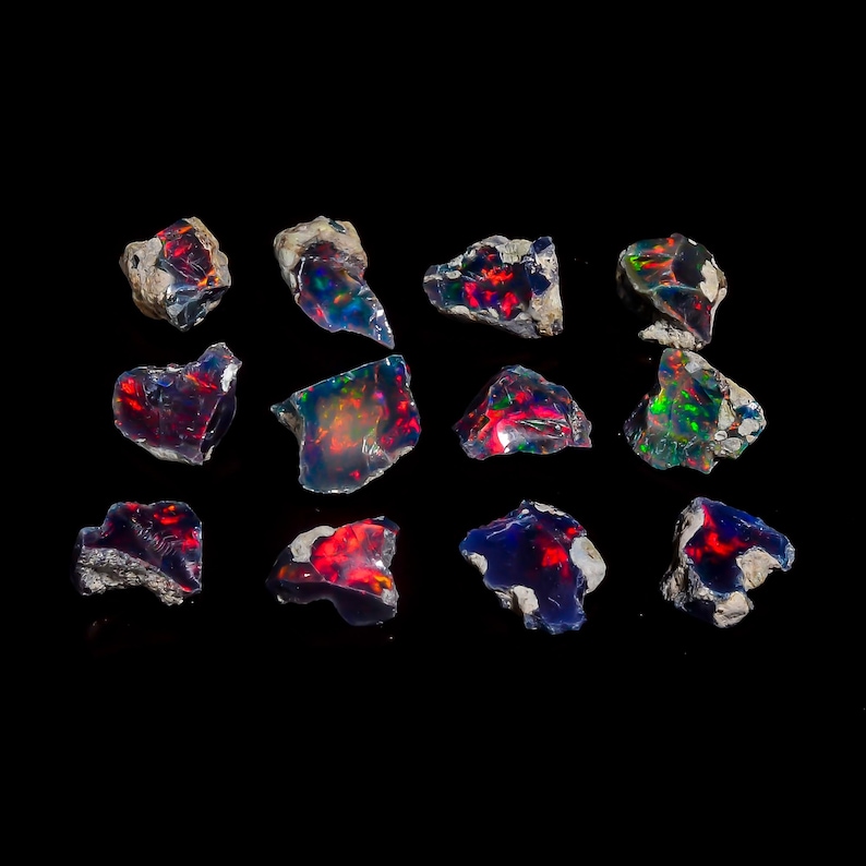 Natural Black Opal Rough, Black Opal Raw, Black Opal Rough, Red Fire ...