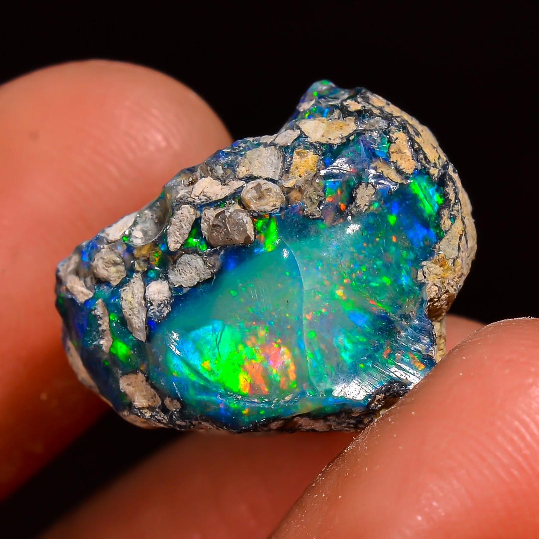 13.35 Ct, 100% Black Opal Rough, Natural Black Opal Rough, Ethiopian ...