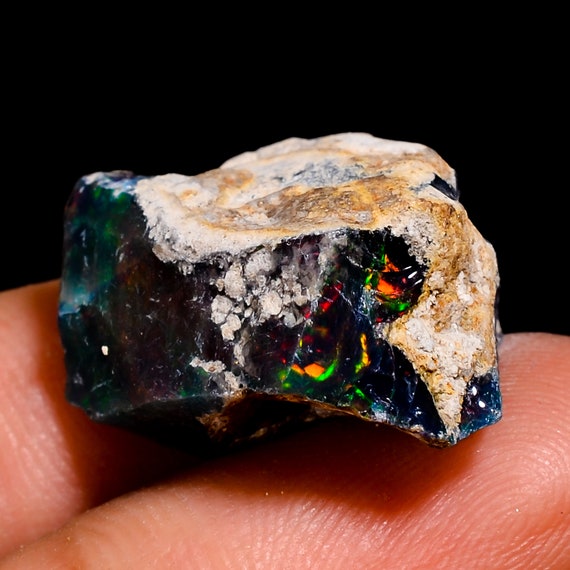 11.00 Ct Natural Ethiopian Opal Rough Black Opal Rough Fire Opal Rough Welo Opal Rough Black Opal Raw Black Opal For Jewelry Making