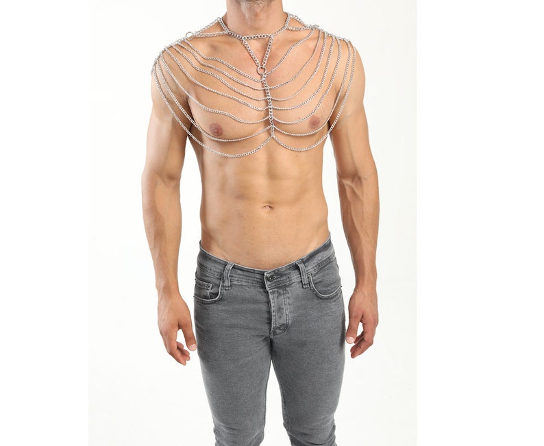 Body Chain Men Silver Gold Bodychain Man Harness Men Jewelry - Etsy
