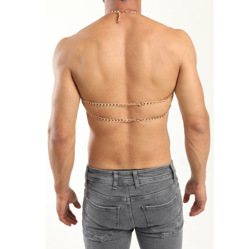 Body Chain Harness Men Gold Bodychain Man Harness Men Jewelry - Etsy