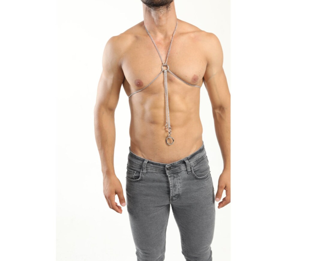 Body Chain Men Silver Gold Bodychain Man Harness Men Jewelry Larp ...