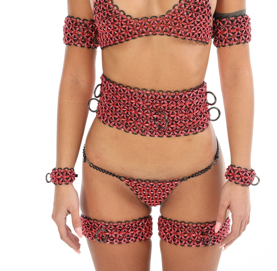 Costume Corset Belt Red Fire, Harness Gear, Belt Gear - Etsy