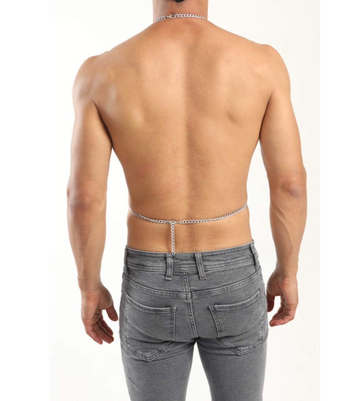 Body Chain Men Silver Bodychain Man Harness Men Jewelry Larp - Etsy