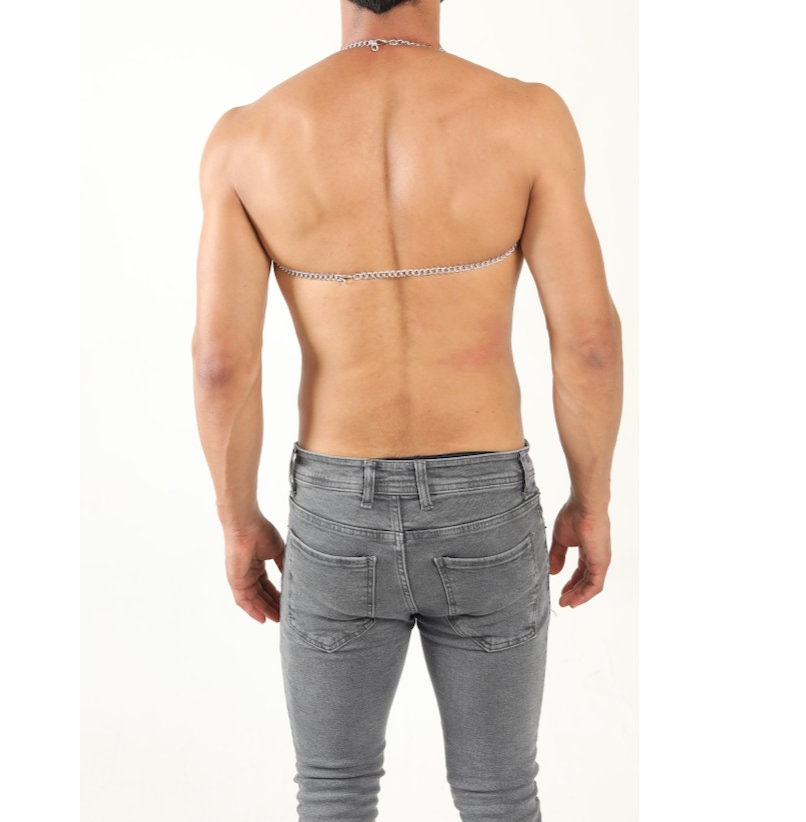 Body Chain Men Silver Bodychain Man Harness Men Jewelry Larp - Etsy