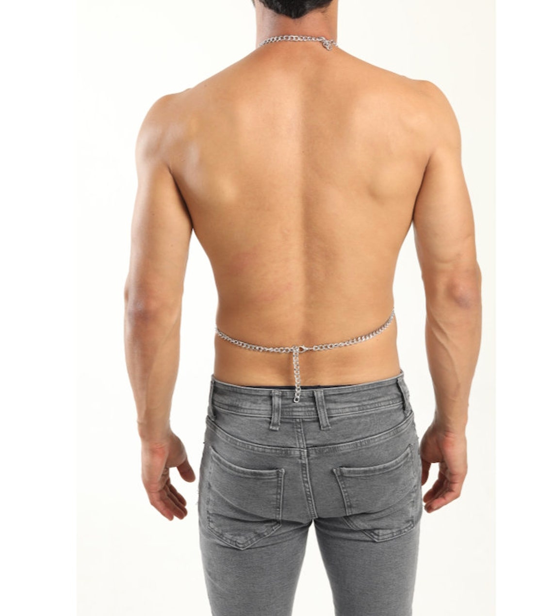 Body Chain Men Silver Bodychain Man Harness Men Jewelry Larp Viking ...