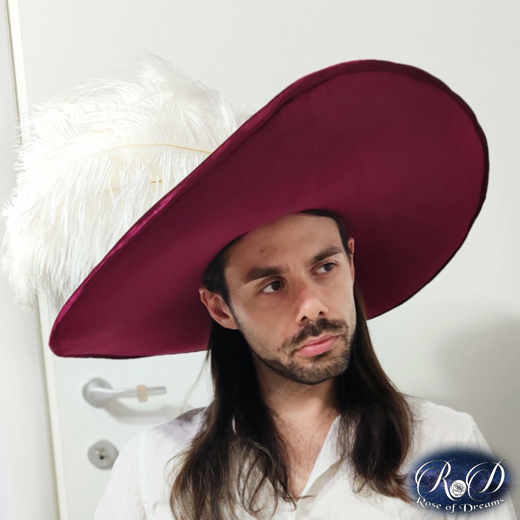 Cavalier Hat | Professional Musketeer Pirate Hat | Red Velvet & Felt ...