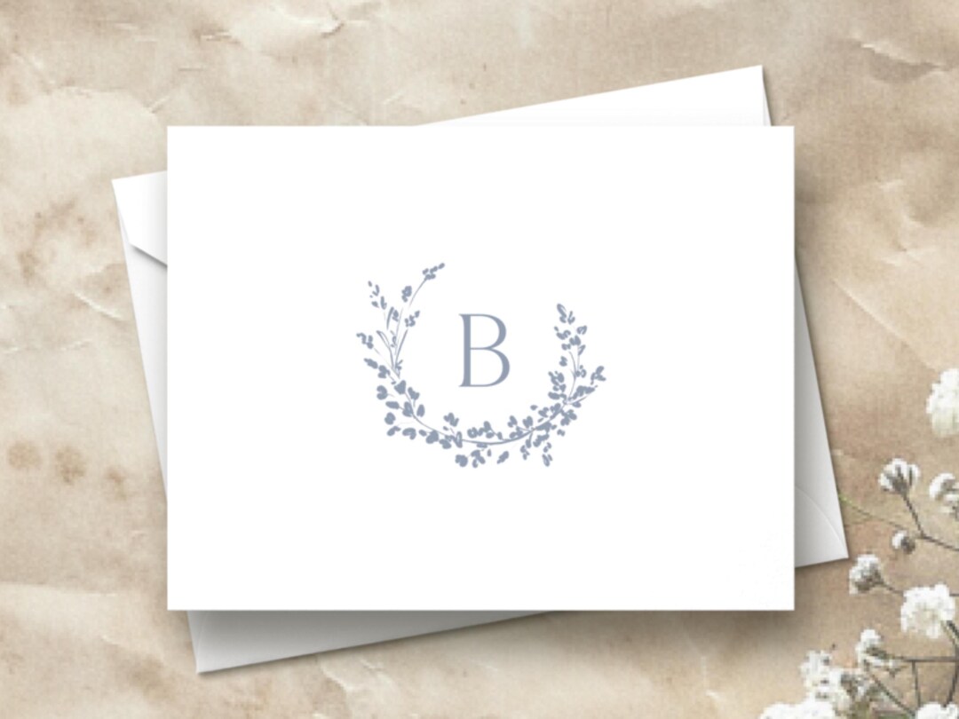 Monogram Thank You Cards | Monogram Wedding Cards | Initial Thank You ...